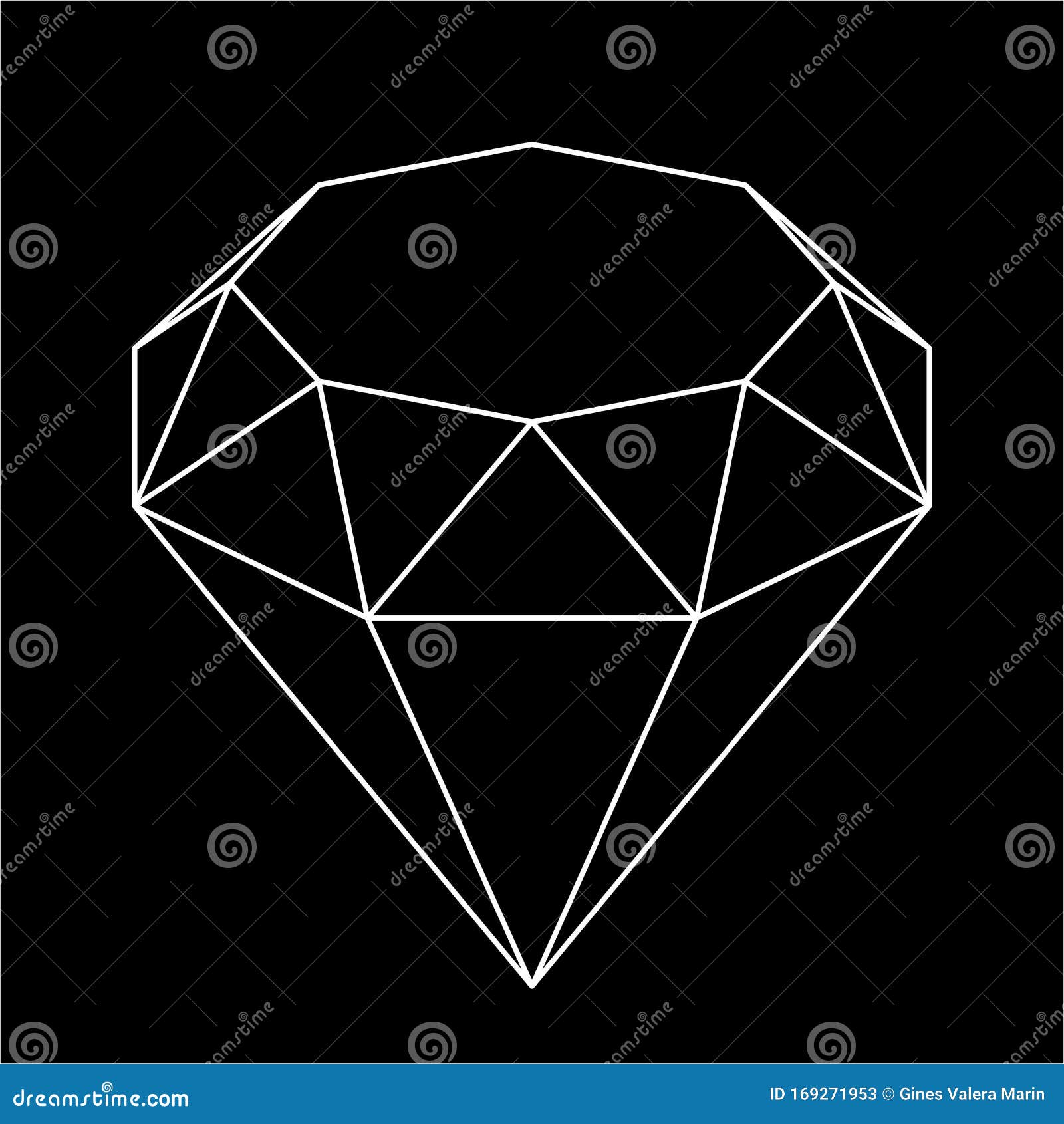 Black Diamond Shape in 3d and Line Style. Geometric Stock Vector ...