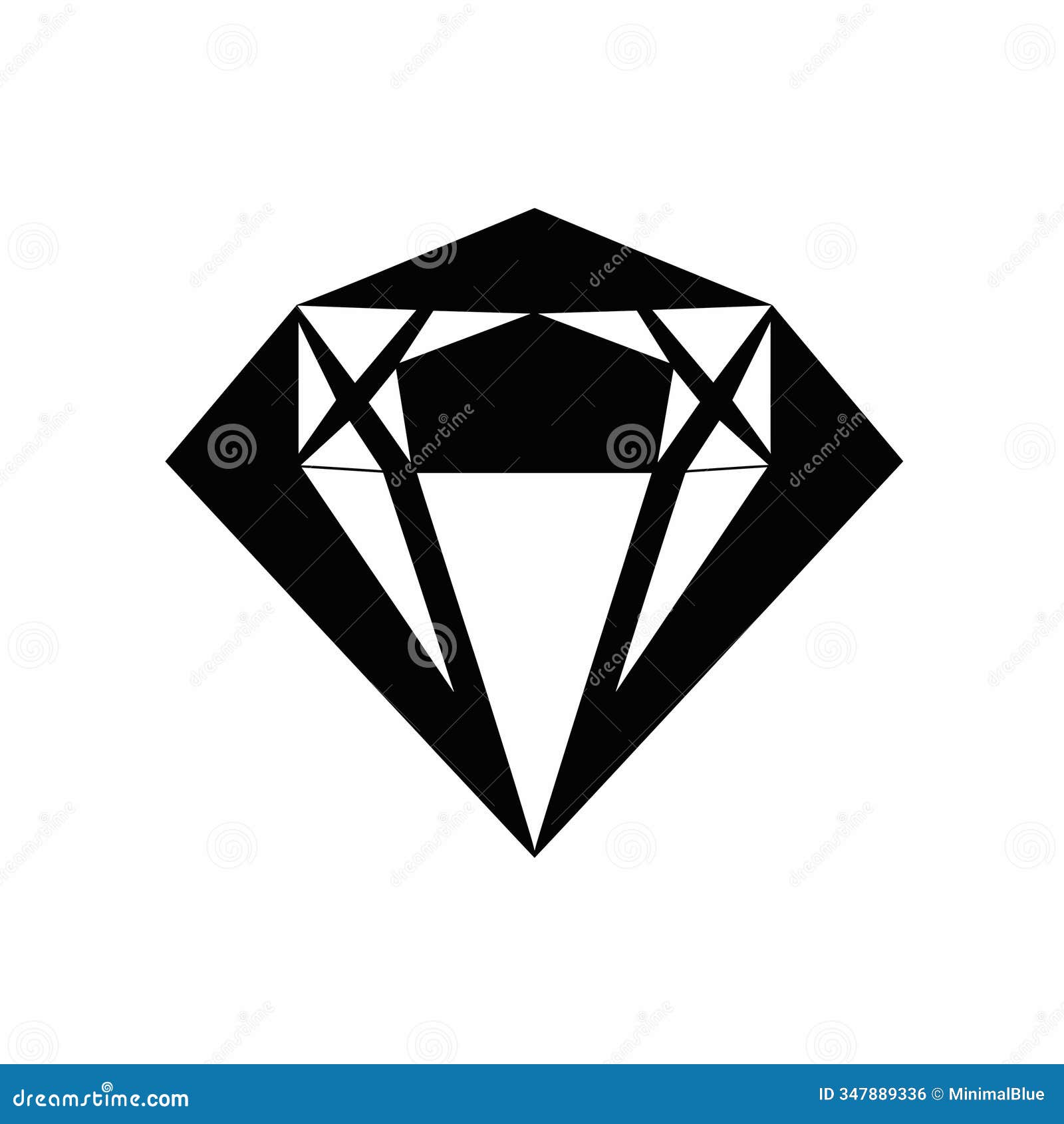 Black Diamond Shape Design with Geometric Facets and Sharp Angles Stock ...
