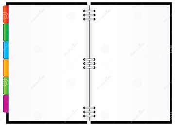 Black Diary with Colored Tabs Stock Vector - Illustration of graphic ...