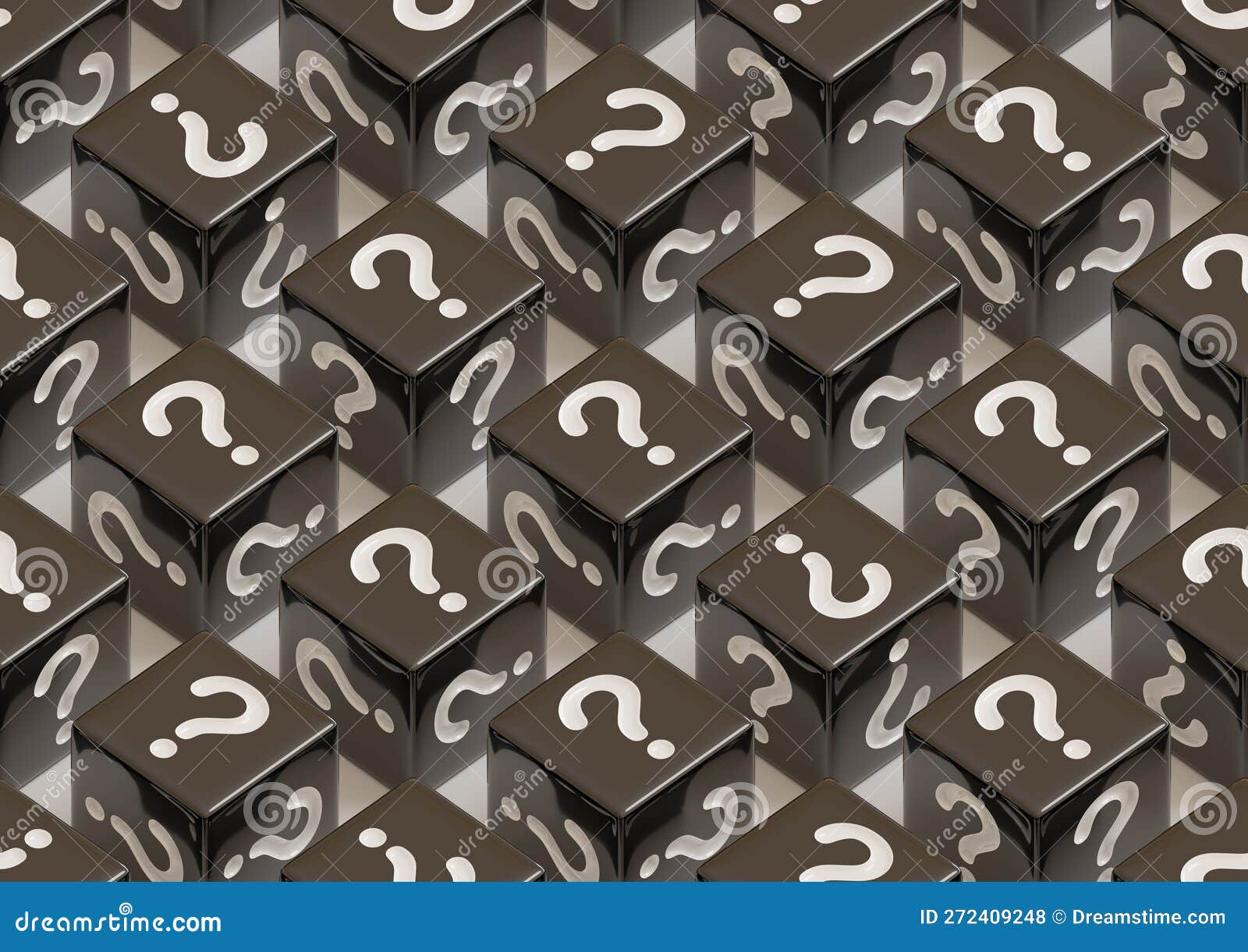 Black Dice with Question Marks on Their Faces. Isometric Background ...