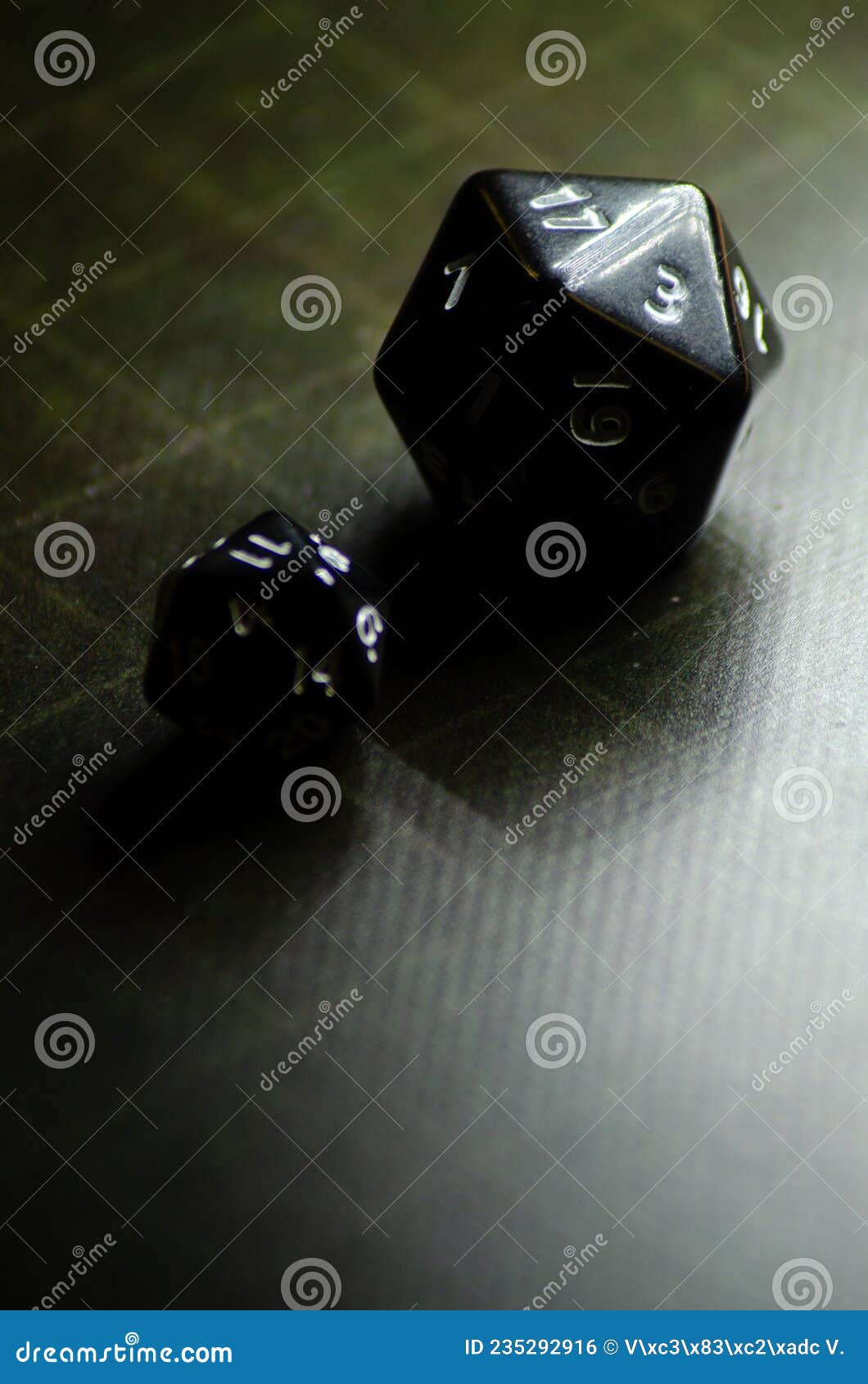 Black Dice for Role-playing and Board Games Stock Photo - Image of ...