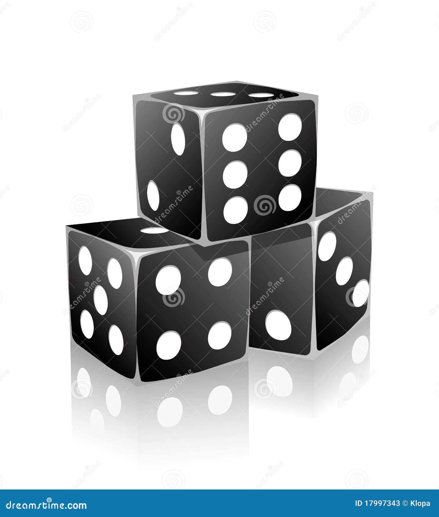 Black Dice with White Dots in Stack Stock Vector - Illustration of ...