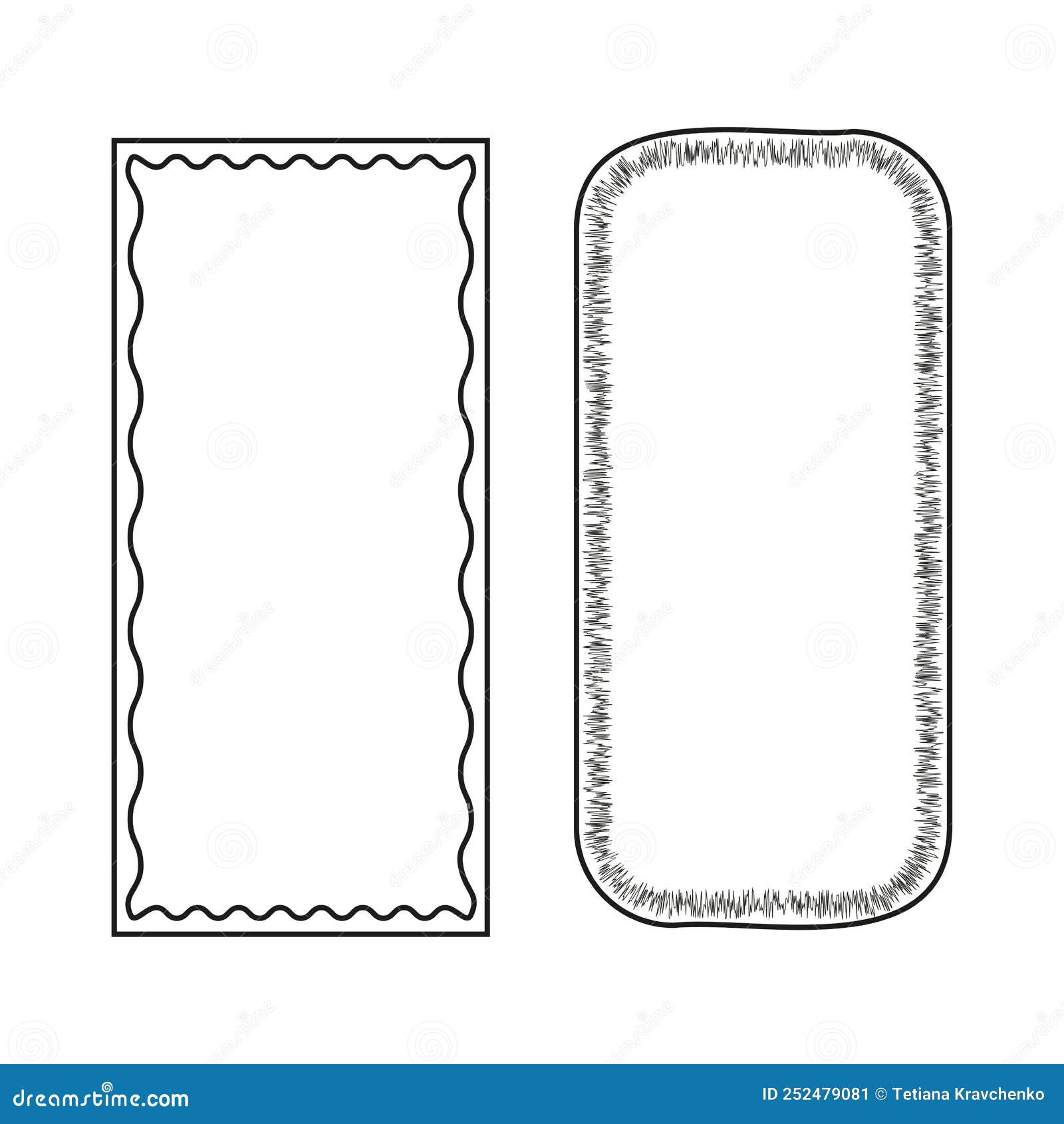 Black Different Frames. Vintage Line Art Set. Cute Background. Design ...