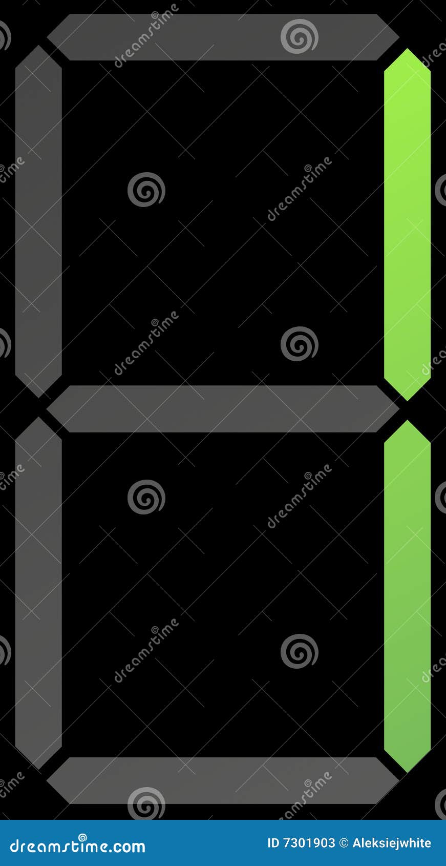 Black Digital Button Number One Stock Illustration - Illustration of ...