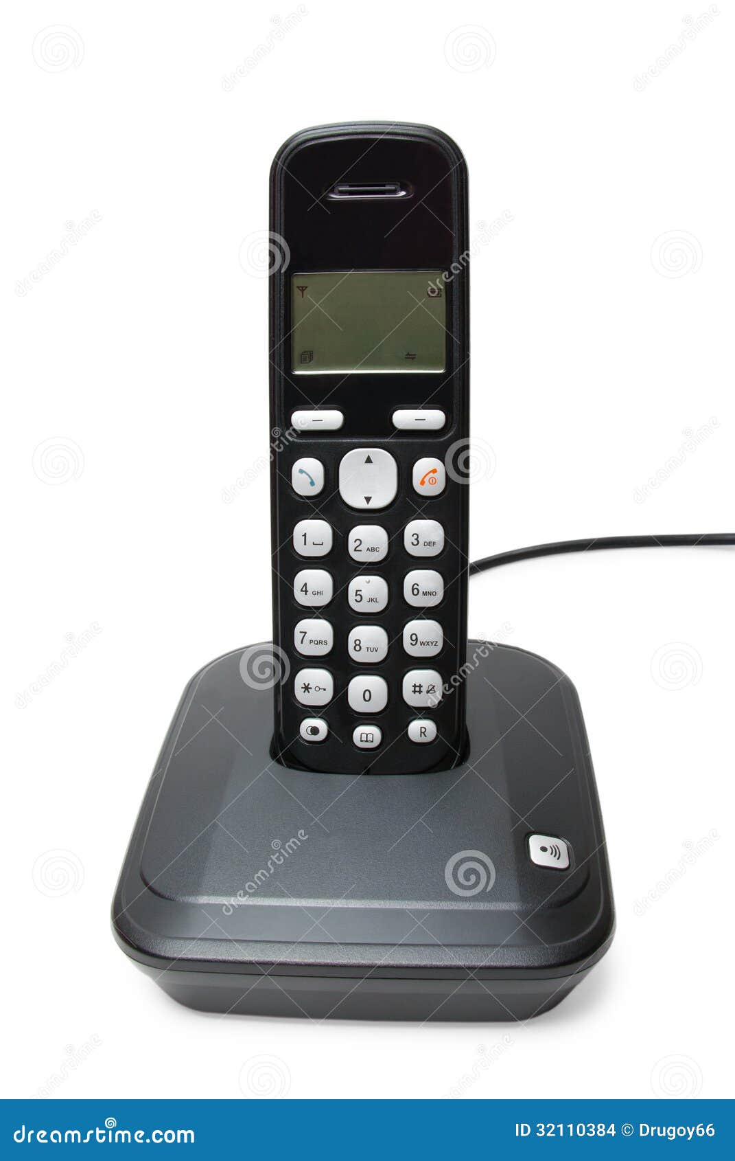 Black Digital Cordless Phone Stock Photo - Image of touchtone, number ...