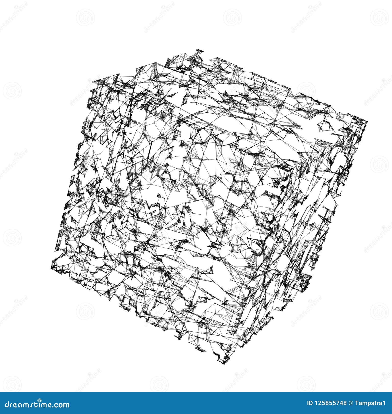 Black Digital Data and Network Connection Box Isolated on White Stock ...