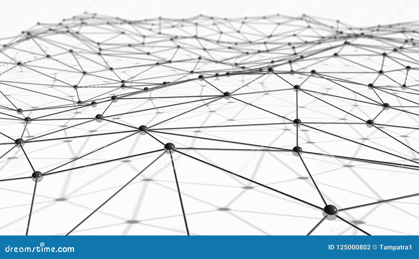 Black Digital Data and Network Connection Triangle Lines and Spheres in ...