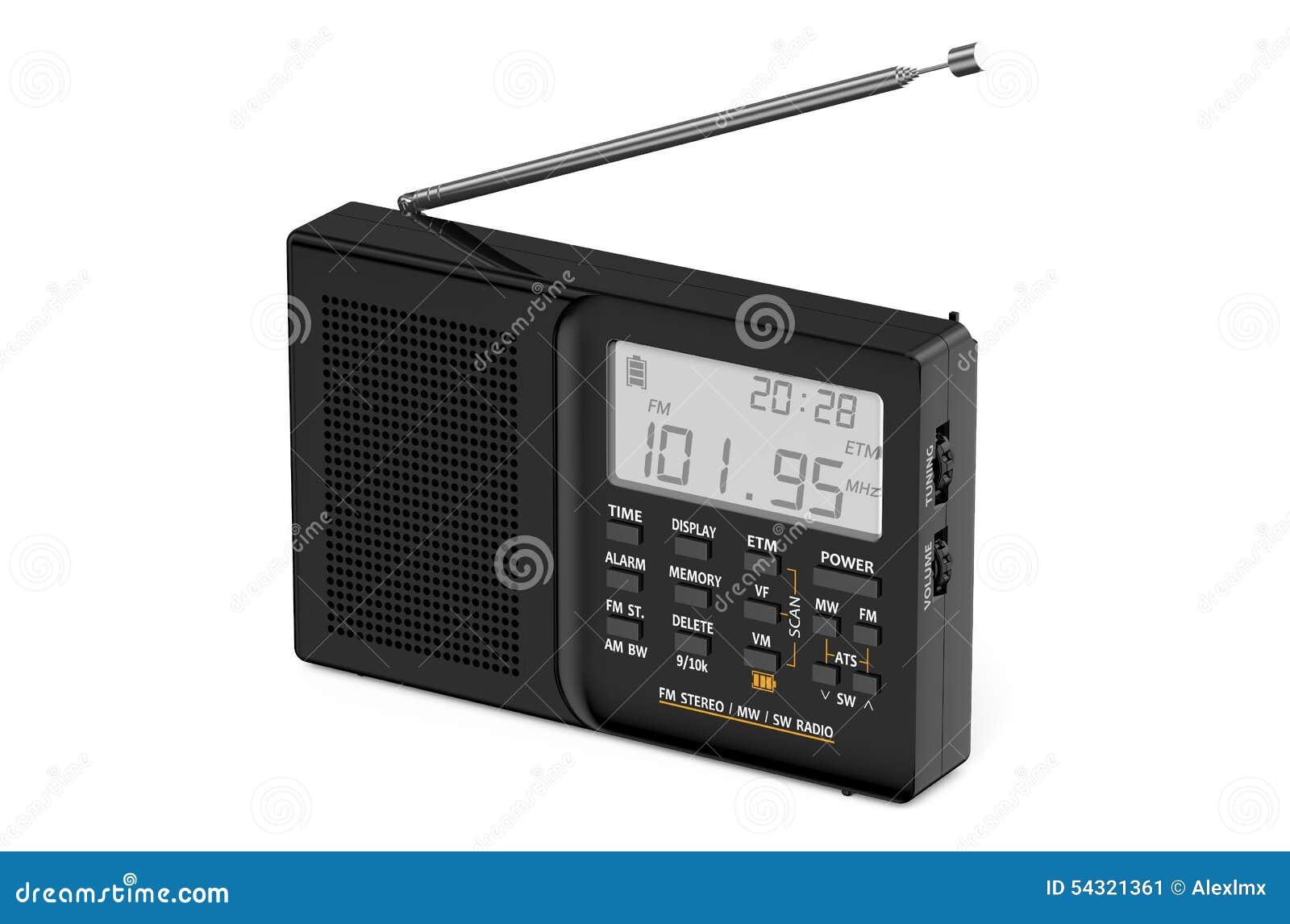 Black digital radio stock illustration. Illustration of single - 54321361