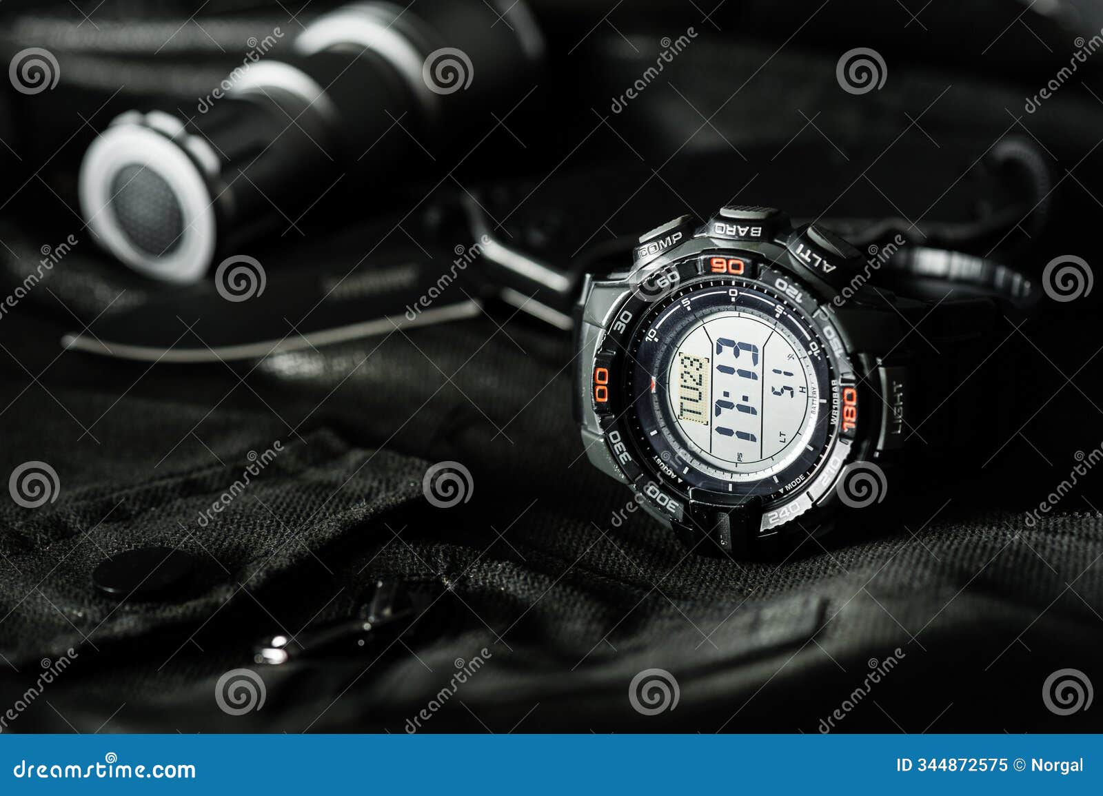 Black digital watch stock image. Image of minute, sports - 344872575