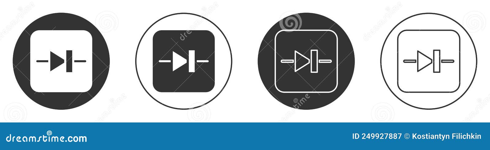 Diode In Circle Icon Line And Solid Icon, Electronics Concept, PCB ...