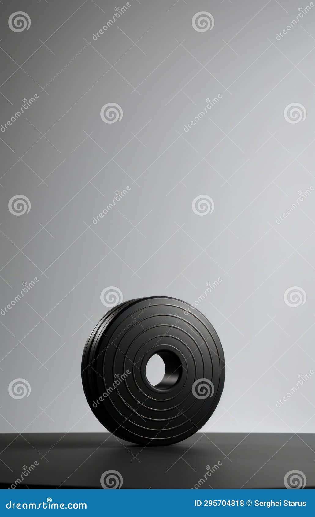 A Black Disk with Hole Object Sitting on Top of a Table, AI Stock ...