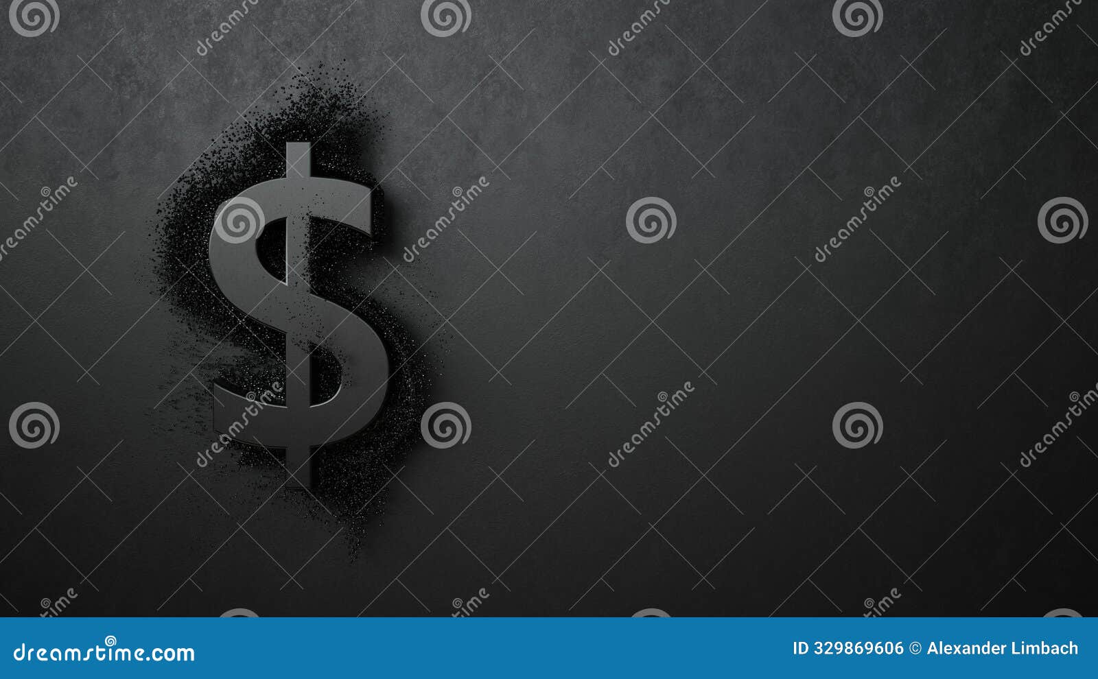 Black Dissolving Dollar. 3d Illustration Stock Illustration ...