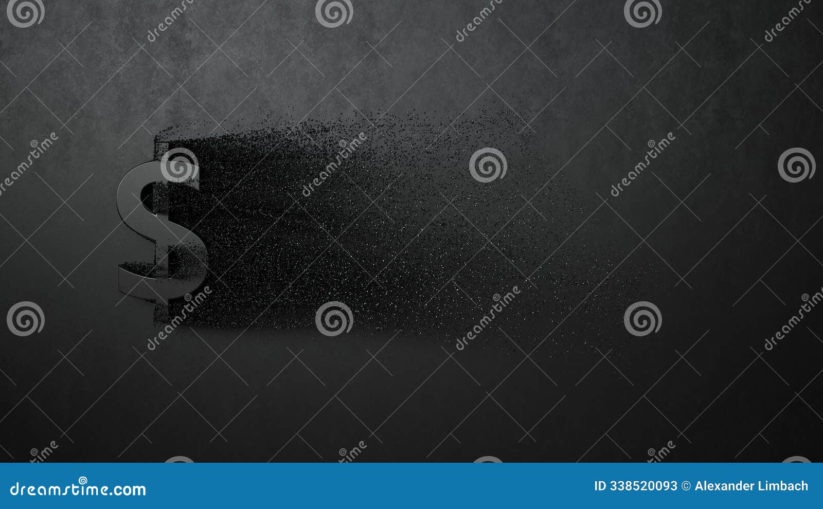 Black Dissolving Dollar. 3d Illustration Stock Illustration ...