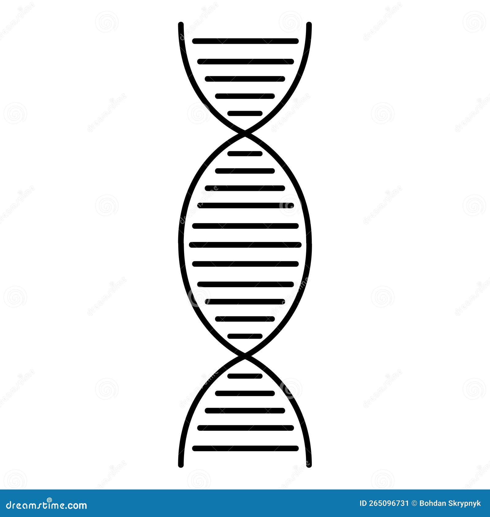 Black Dna Chain. Chromosomal Structure Of Rna Molecule Vector ...