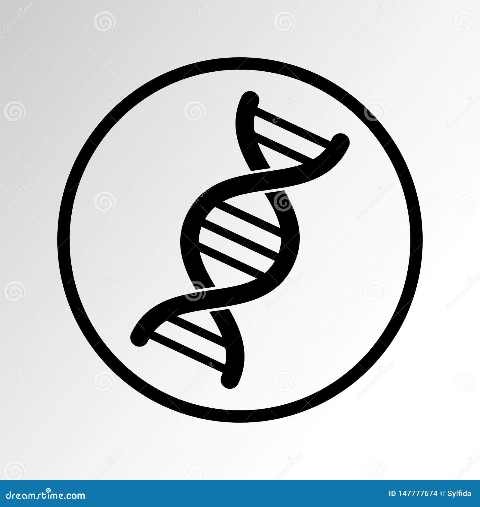 Black DNA Icon. Vector Illustration Stock Illustration - Illustration ...