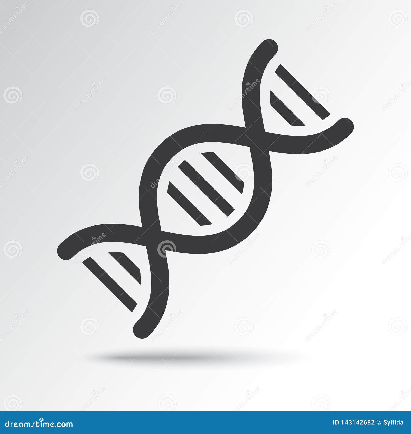 DNA Icon with Shadow. Vector Illustration Stock Illustration ...