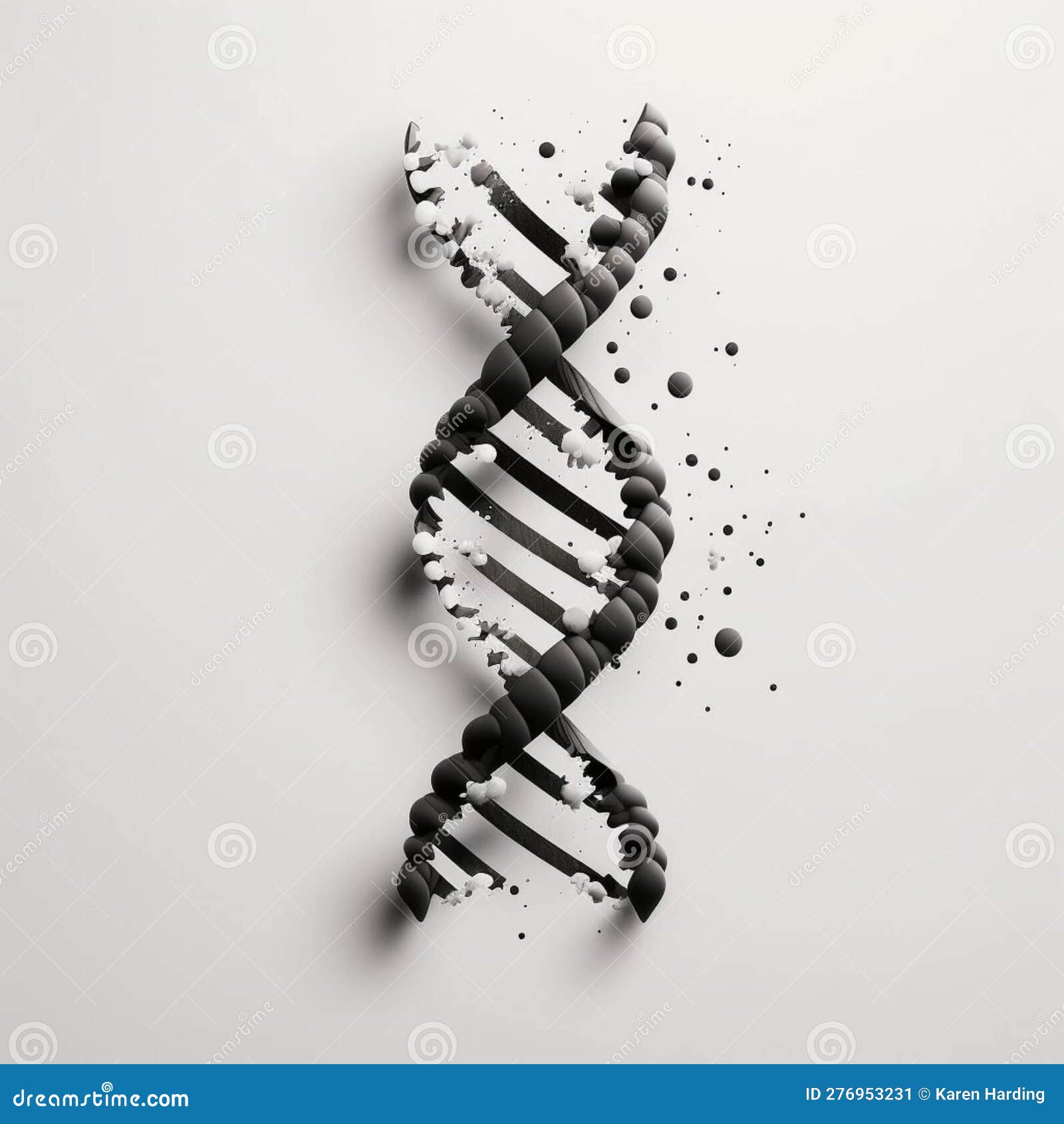 Black DNA String on White Background Stock Illustration - Illustration ...