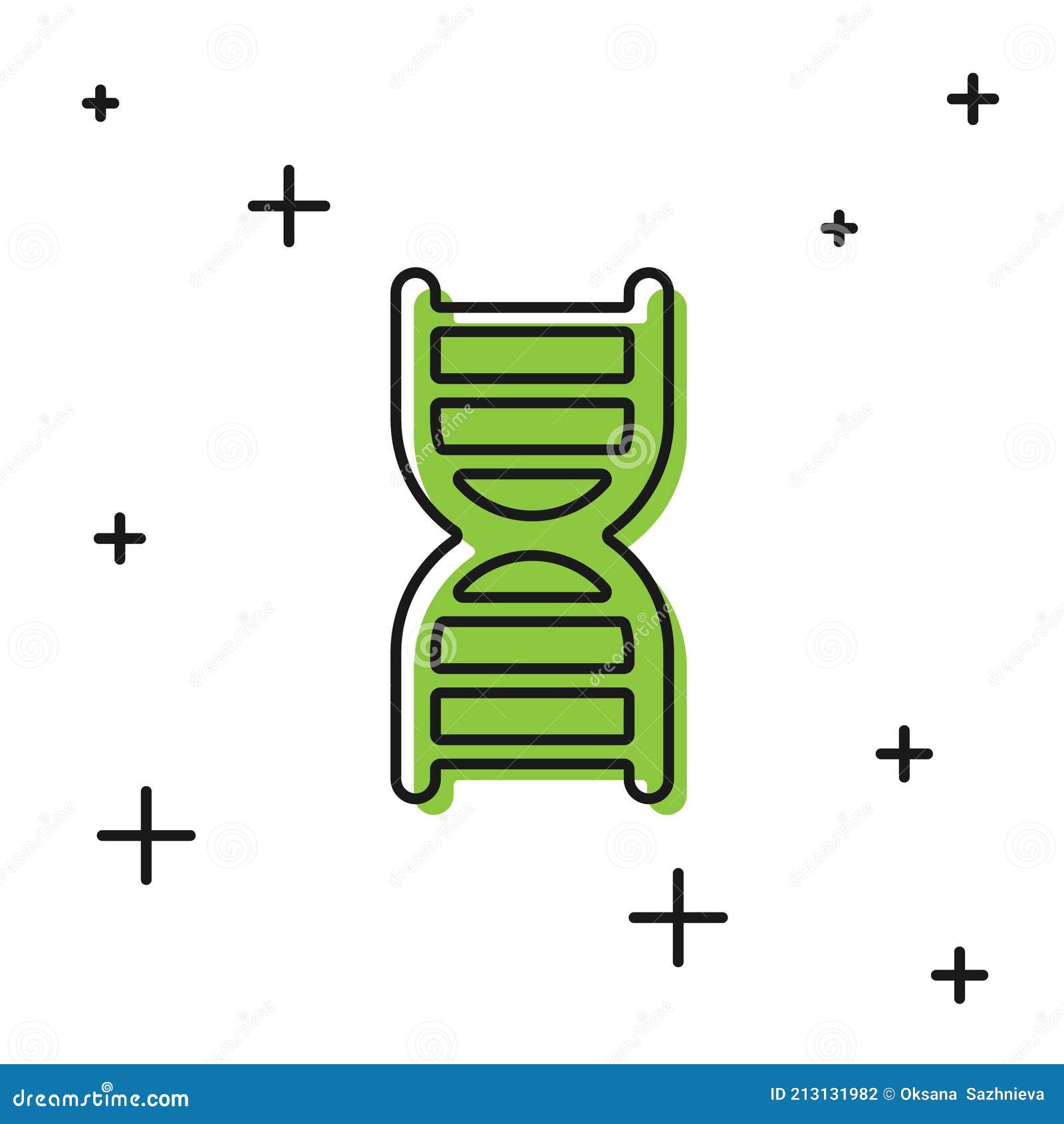 Black DNA Symbol Icon Isolated on White Background. Vector Stock Vector ...