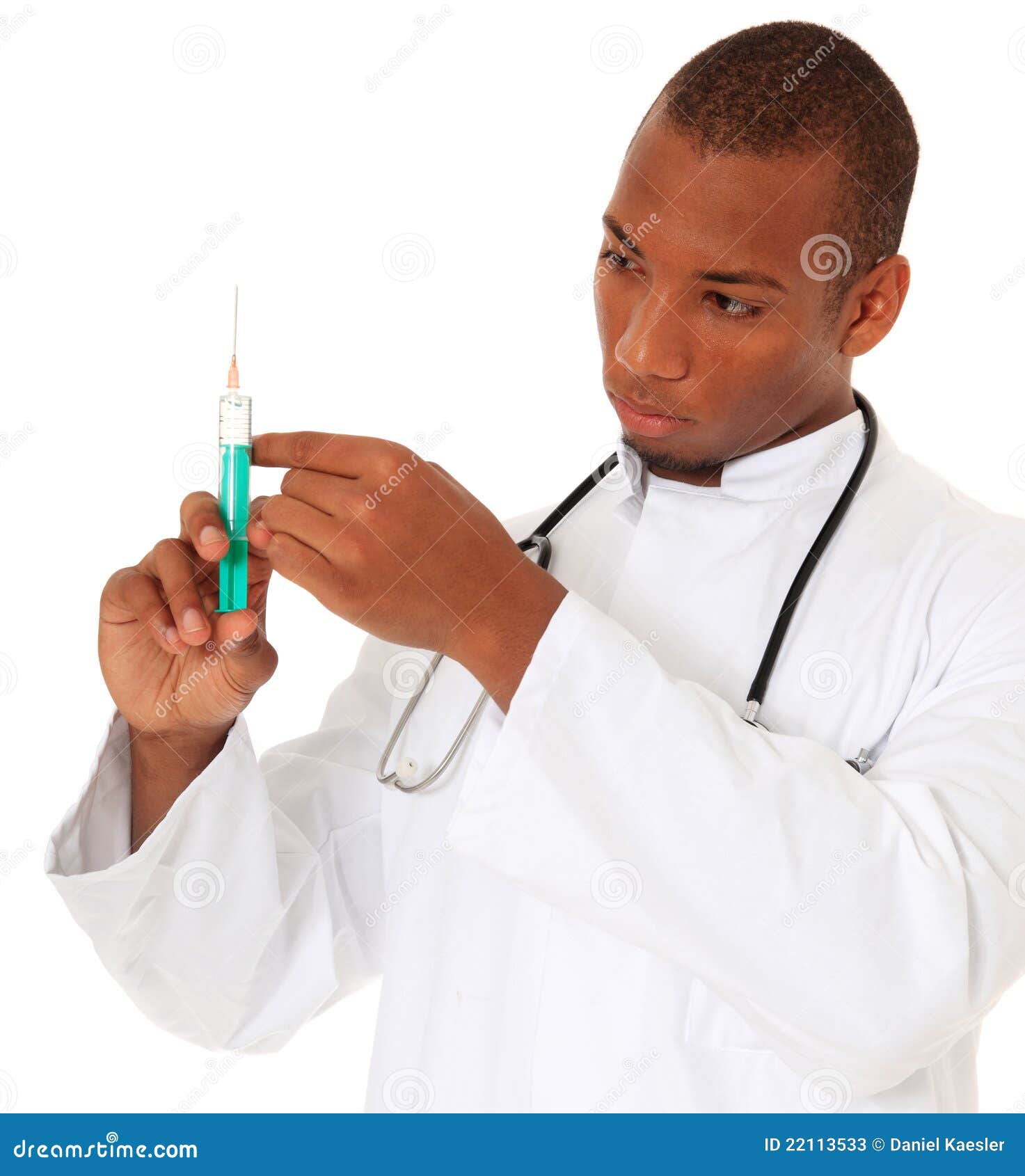 Black Doctor Prepares Injection Stock Image - Image of attractive ...