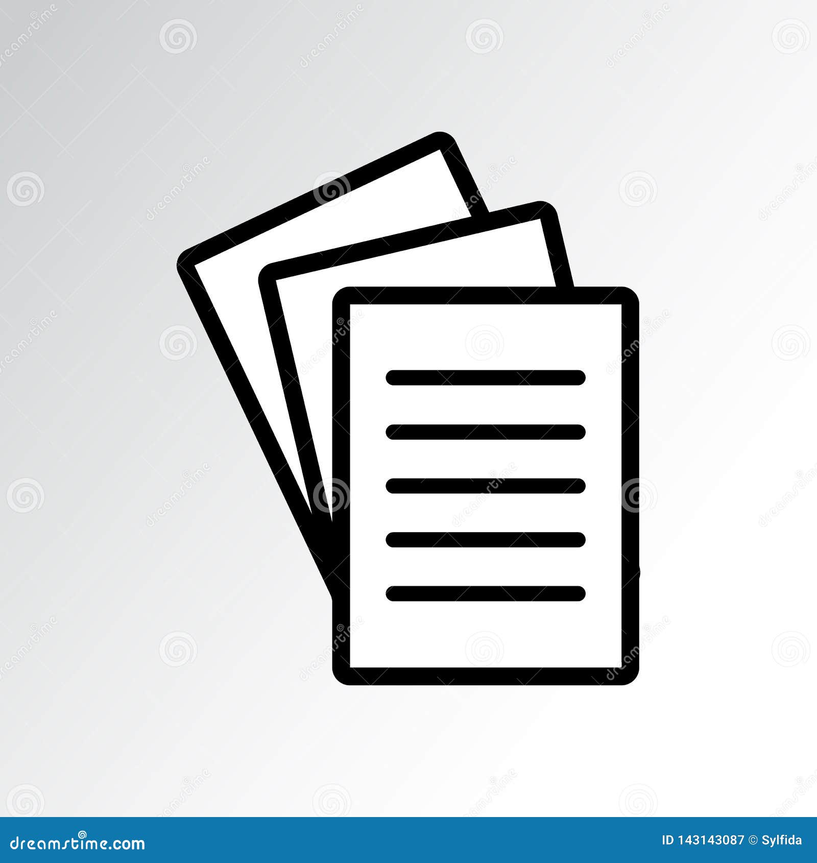Black Document Icon. Vector Illustration Stock Illustration ...