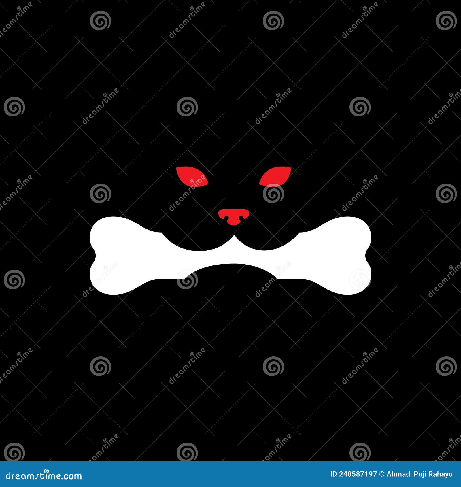 Black Dog Bites Bone Logo Design Vector Graphic Symbol Icon ...
