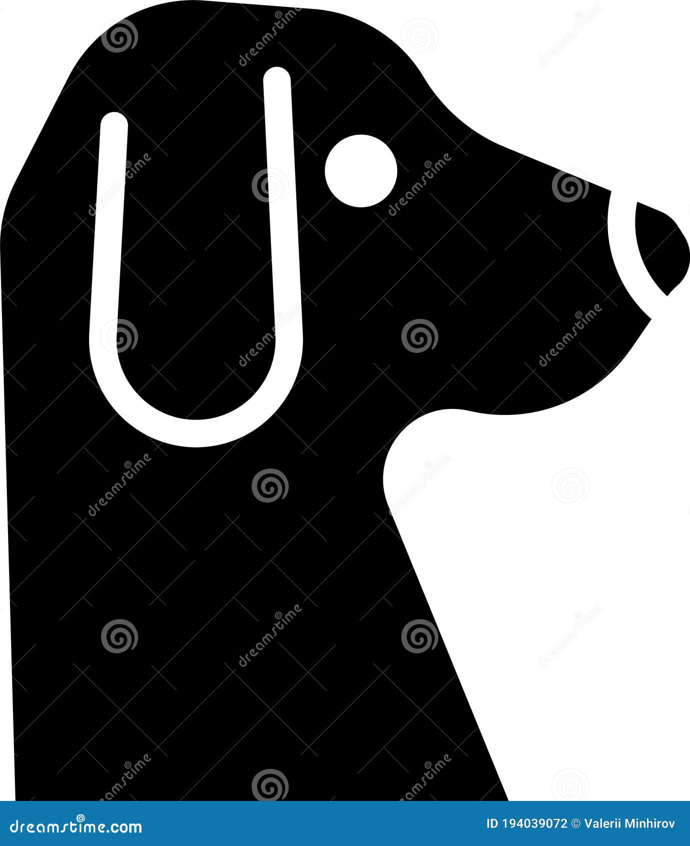 Black Dog Icon Isolated on White Background. Vector Stock Vector ...