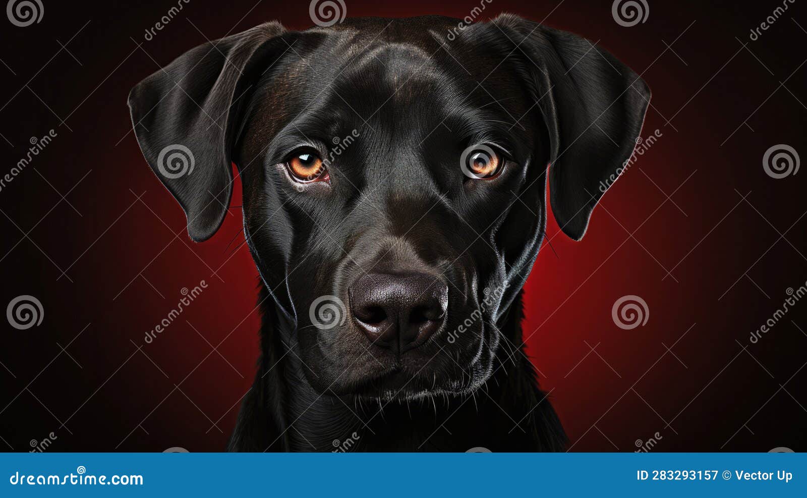 Black Dog with Red Eyes. Generative AI. Stock Illustration ...