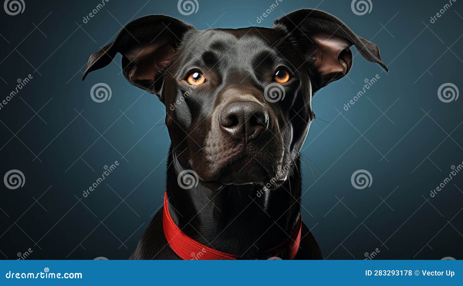 Black Dog with Red Eyes. Generative AI. Stock Illustration ...