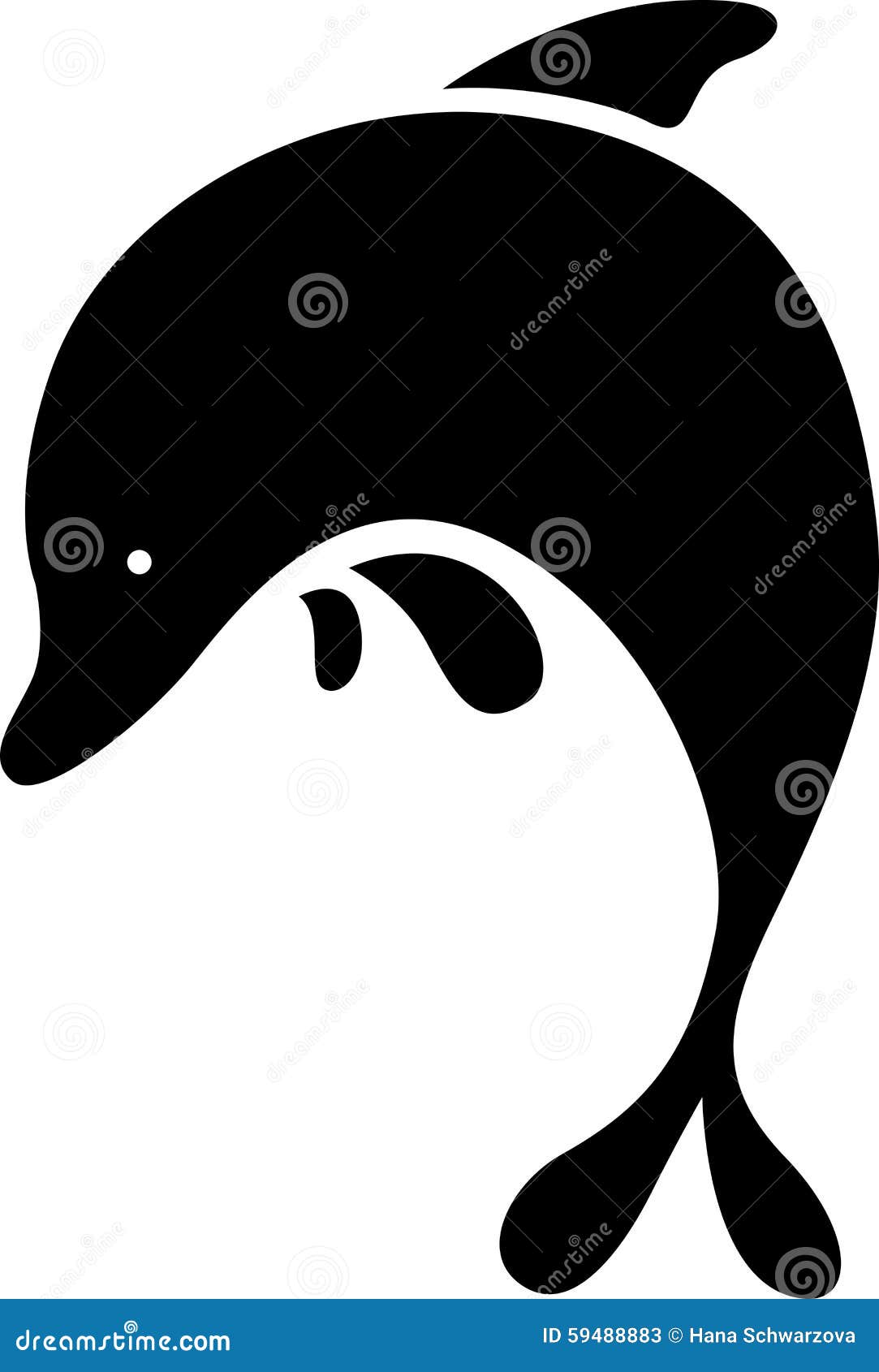 Set Black Dolphin Sign Icon On White Background. Vector Clipart ...