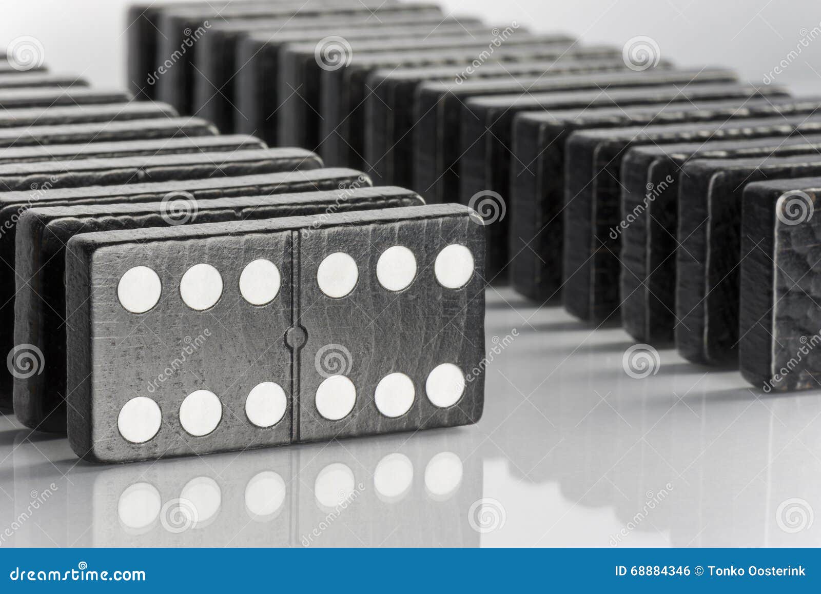 Black Domino bricks stock photo. Image of reaction, fall - 68884346