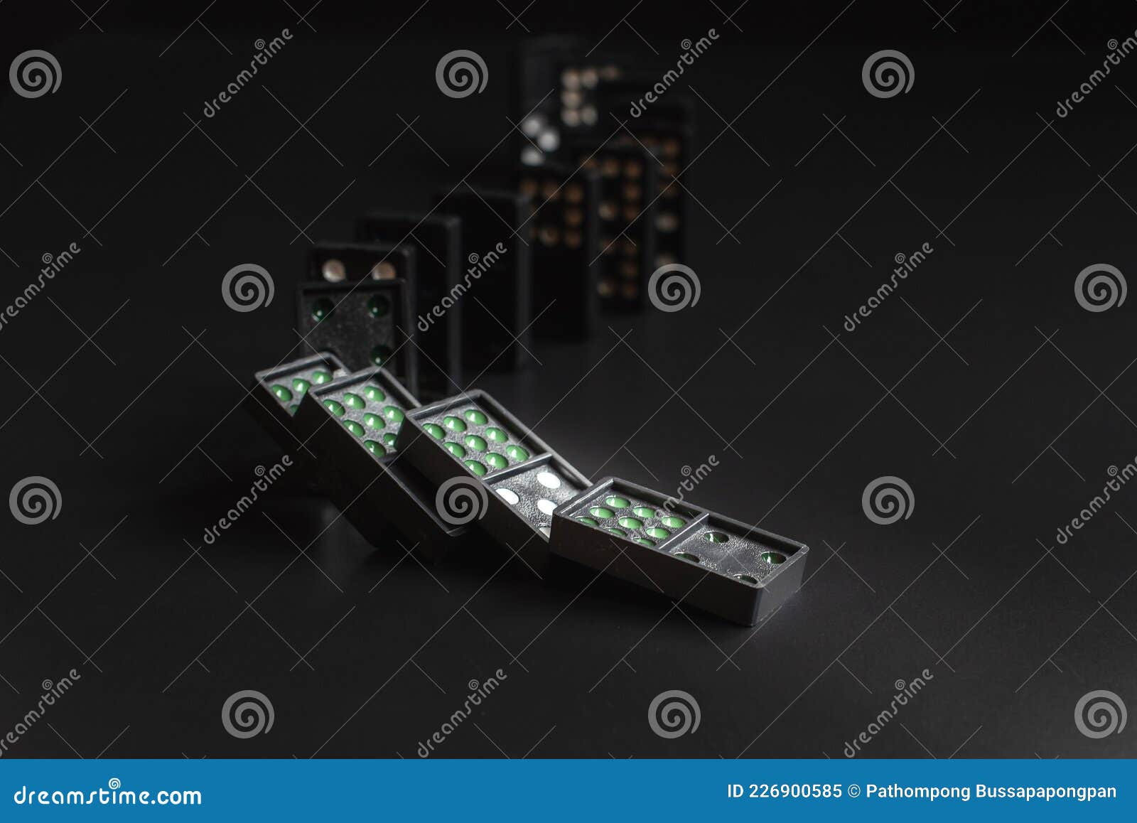 Black Dominos Falling on the Black Backdrop.the Domino Game Stock Image ...