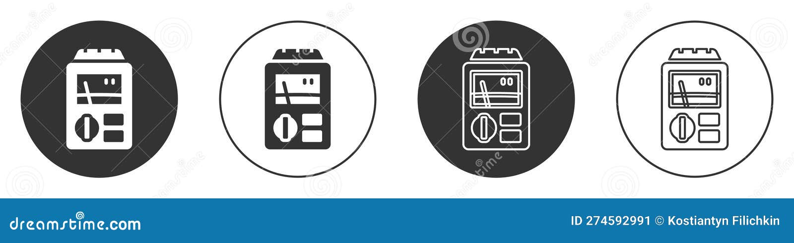 Black Dosimeter For Measuring Radiation Icon Isolated On White ...
