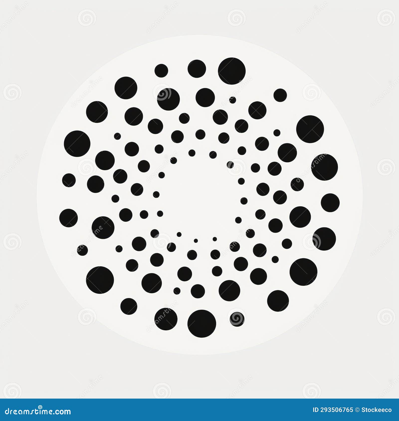 Contemporary Graphic Design: Black and White Circle with Dots Stock ...