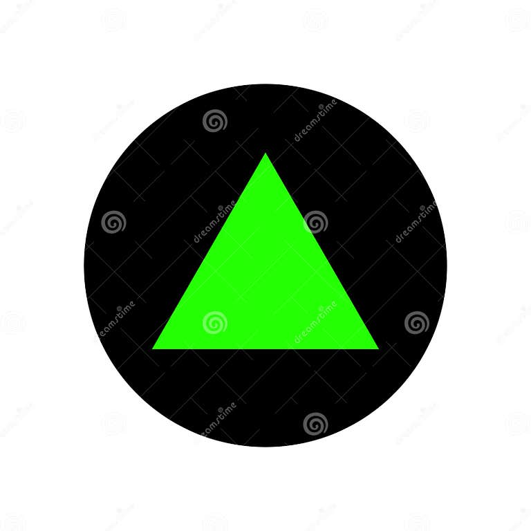 A Black Dot with Green Triangle Icon Stock Vector - Illustration of ...
