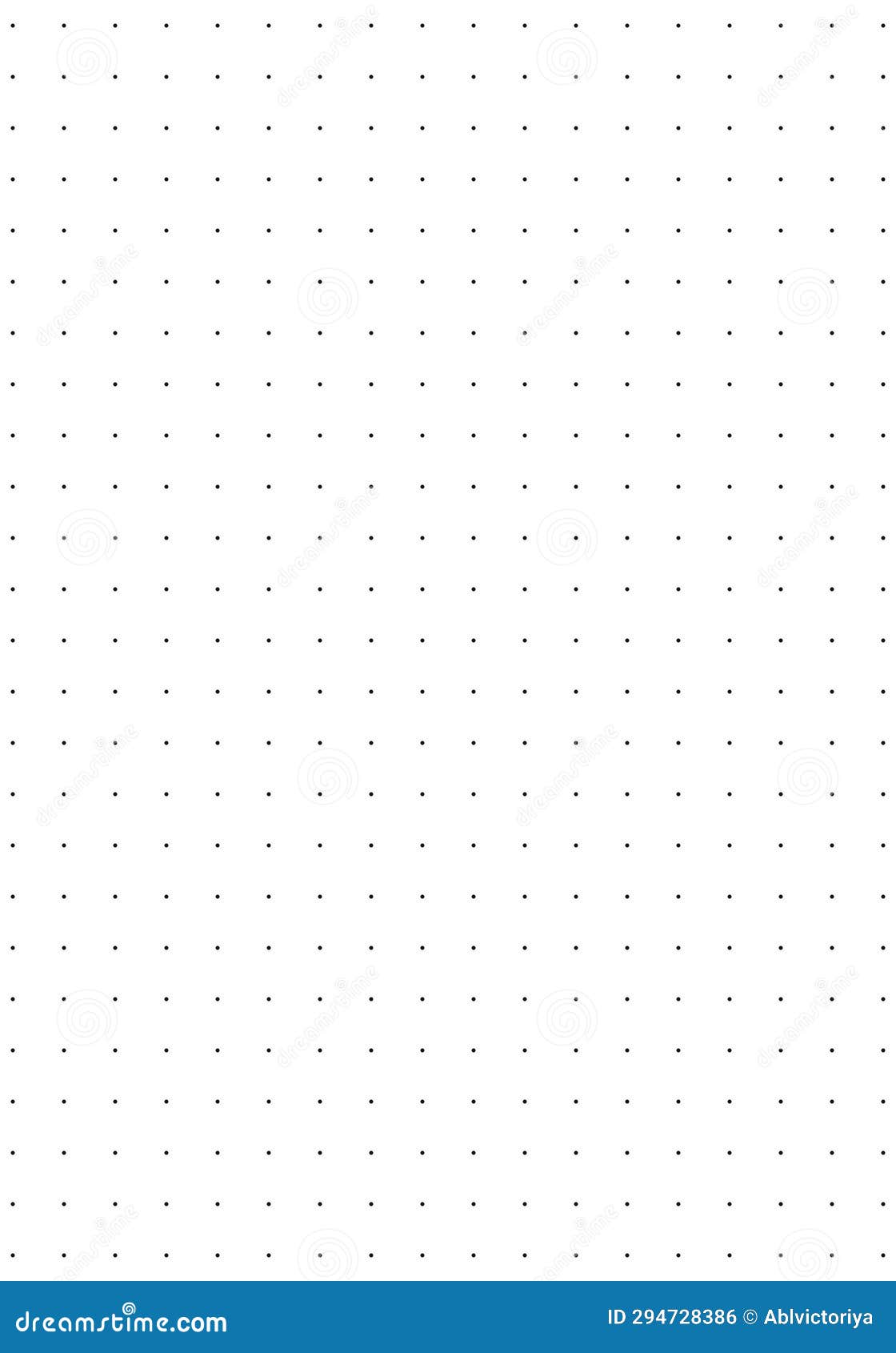Black Dot Grid Notebook Page Template on White Background. Bullet ...