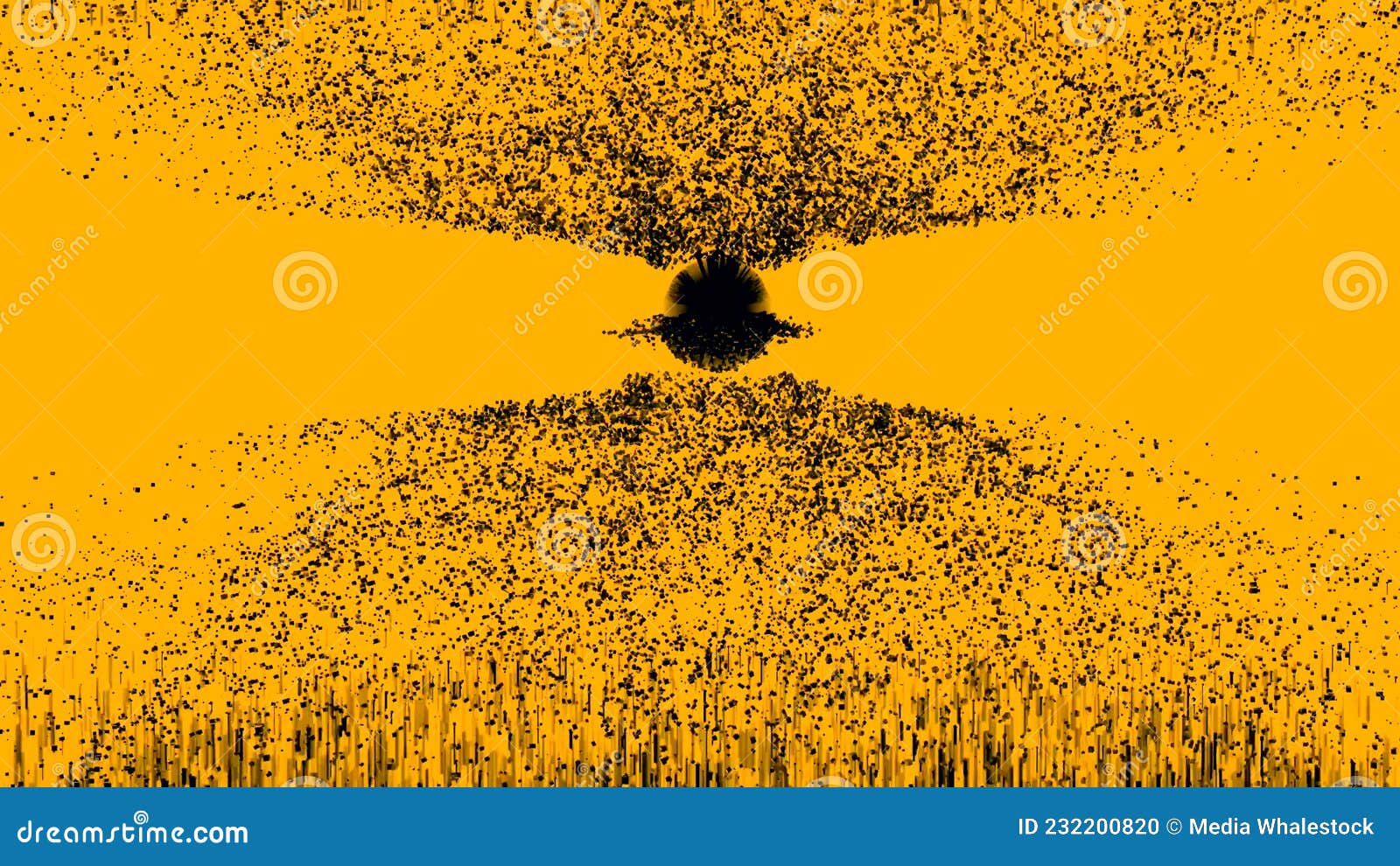 Black Dot with Swarm of Particles. Design. Black Hole in Cyberspace ...