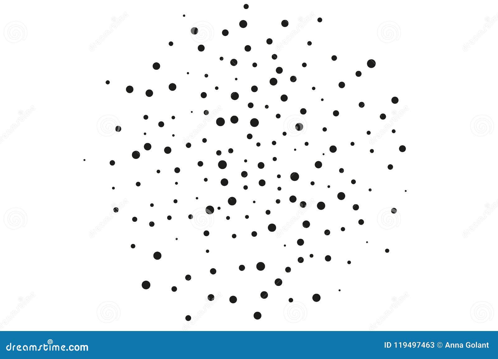 Black Dots of Different Sizes on a White Background. Abstract Spray ...