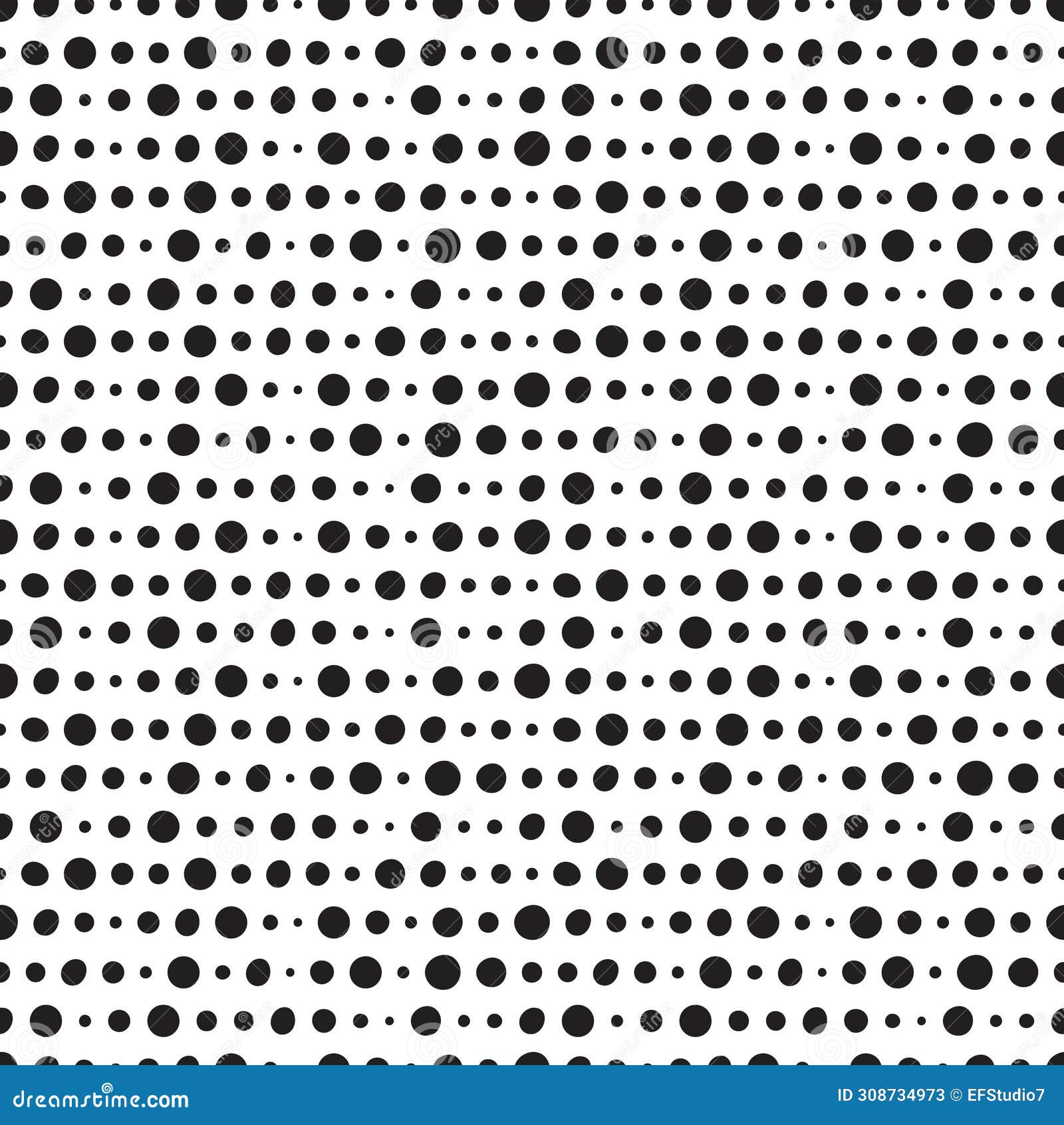 Black Dots in Lines on White Background Seamless Pattern Stock Vector ...