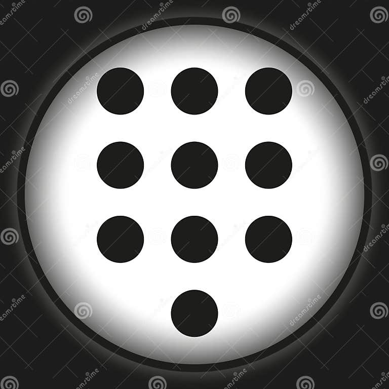 Black Dots Symbol. Circular Dot Grid. Centered Radial Pattern. Vector ...