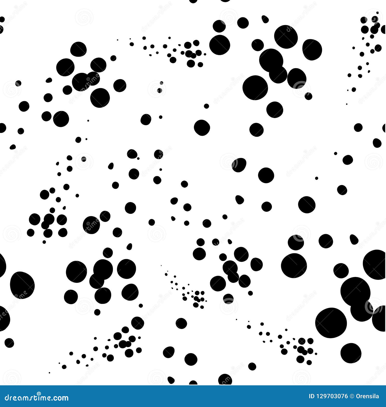 Black Dots on White Background Abstract Dotted Seamless Pattern Stock ...