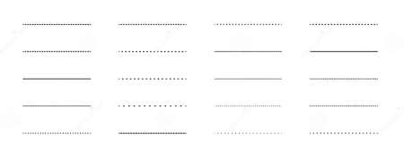 Black Dotted Lines in Various Patterns on White Background. Vector ...