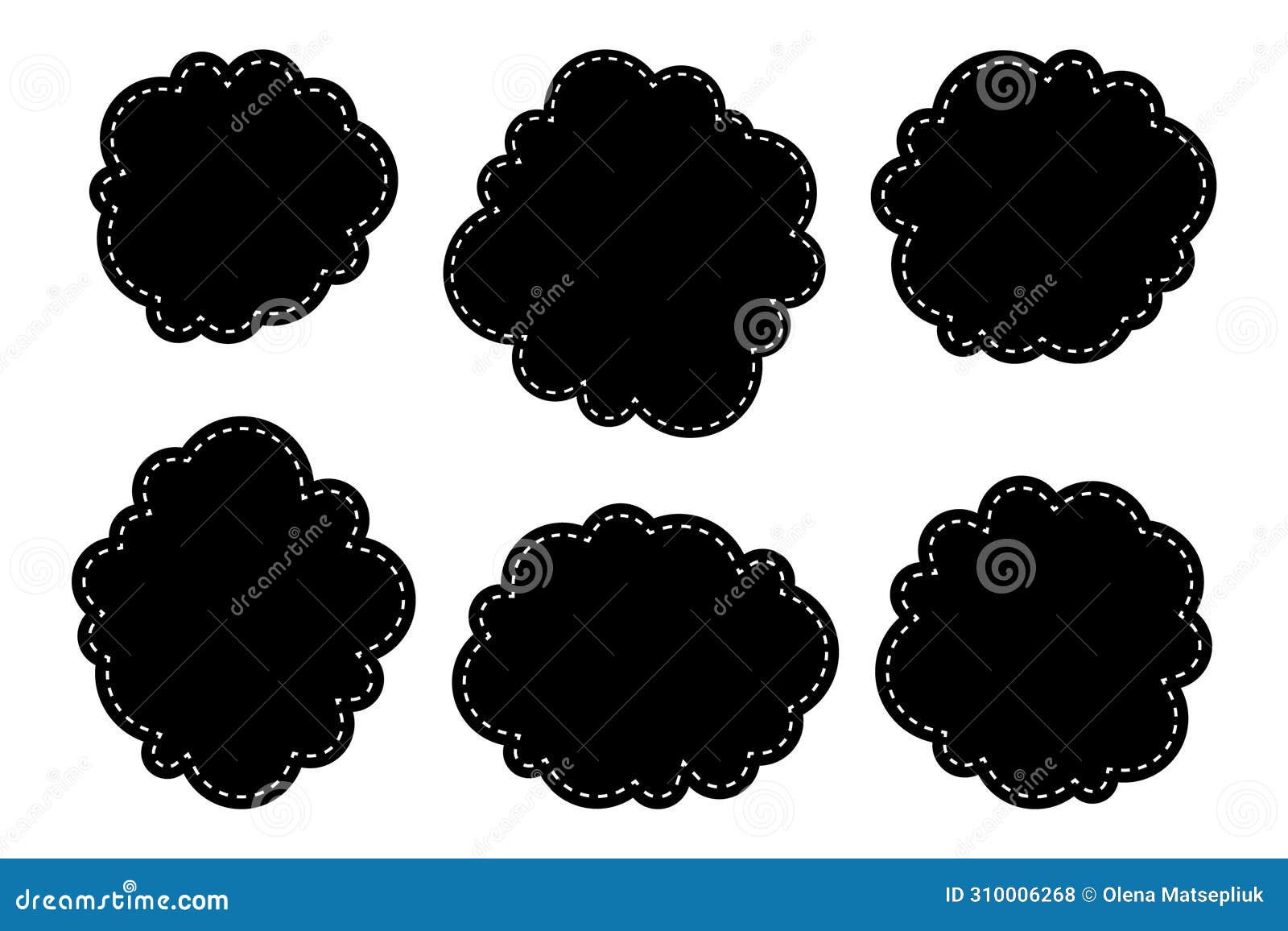 Black Dotted Patches. Cute Templates, Place for Text or Photo Frames ...