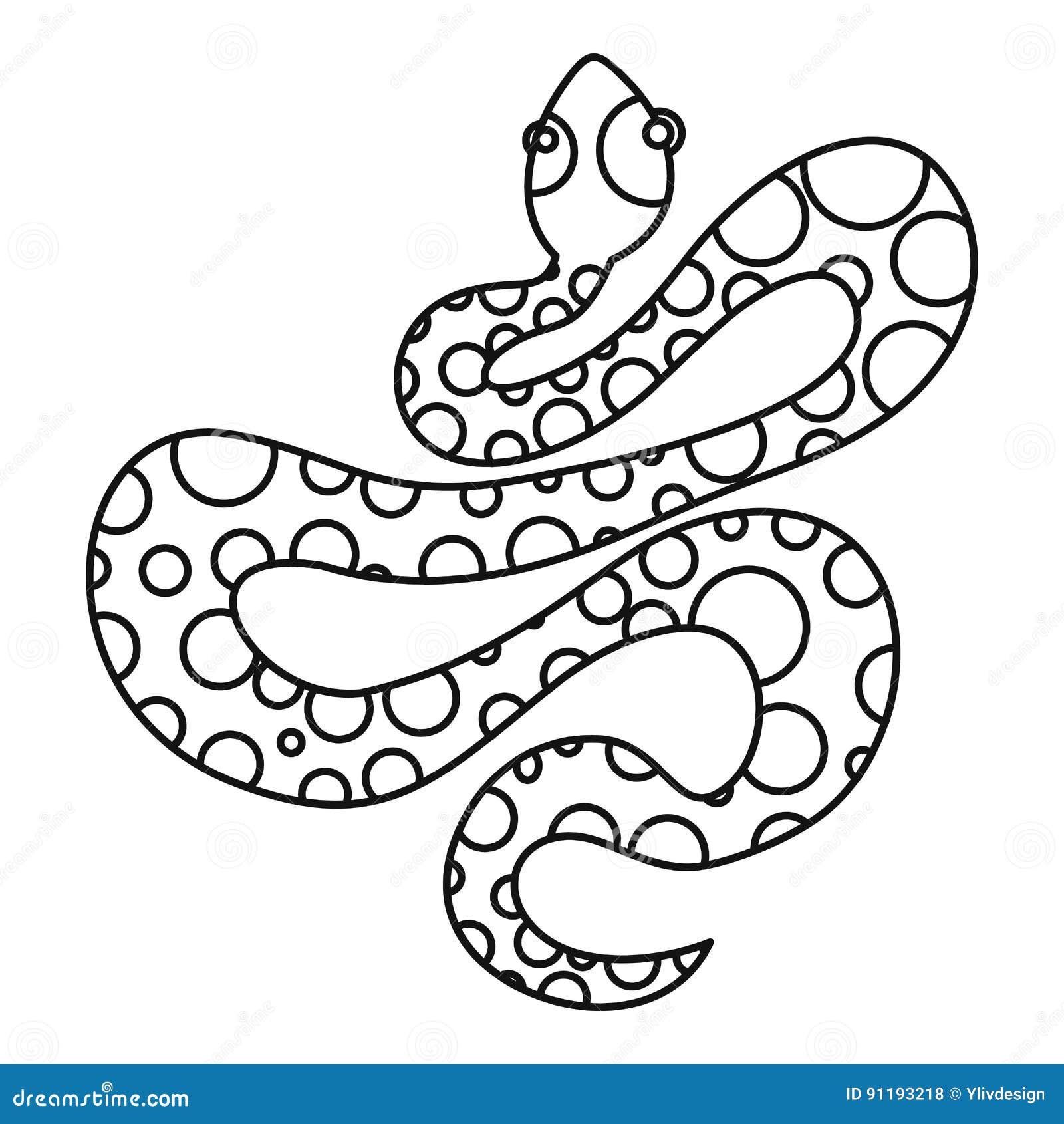 Black Dotted Snake Icon, Outline Style Stock Vector - Illustration of ...