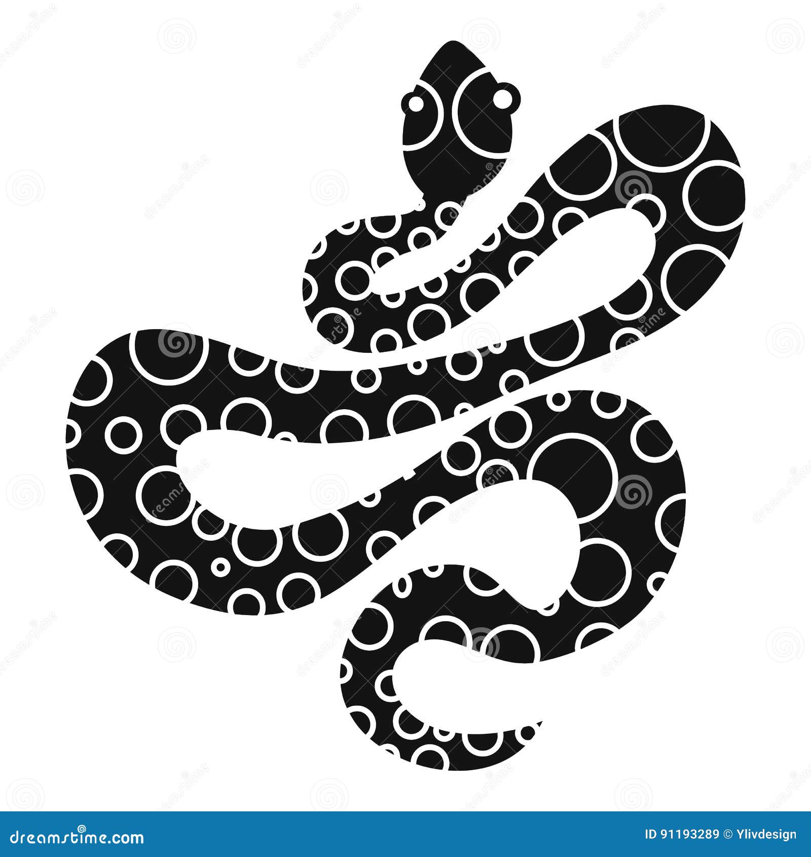 Black Dotted Snake Icon, Simple Style Stock Vector - Illustration of ...
