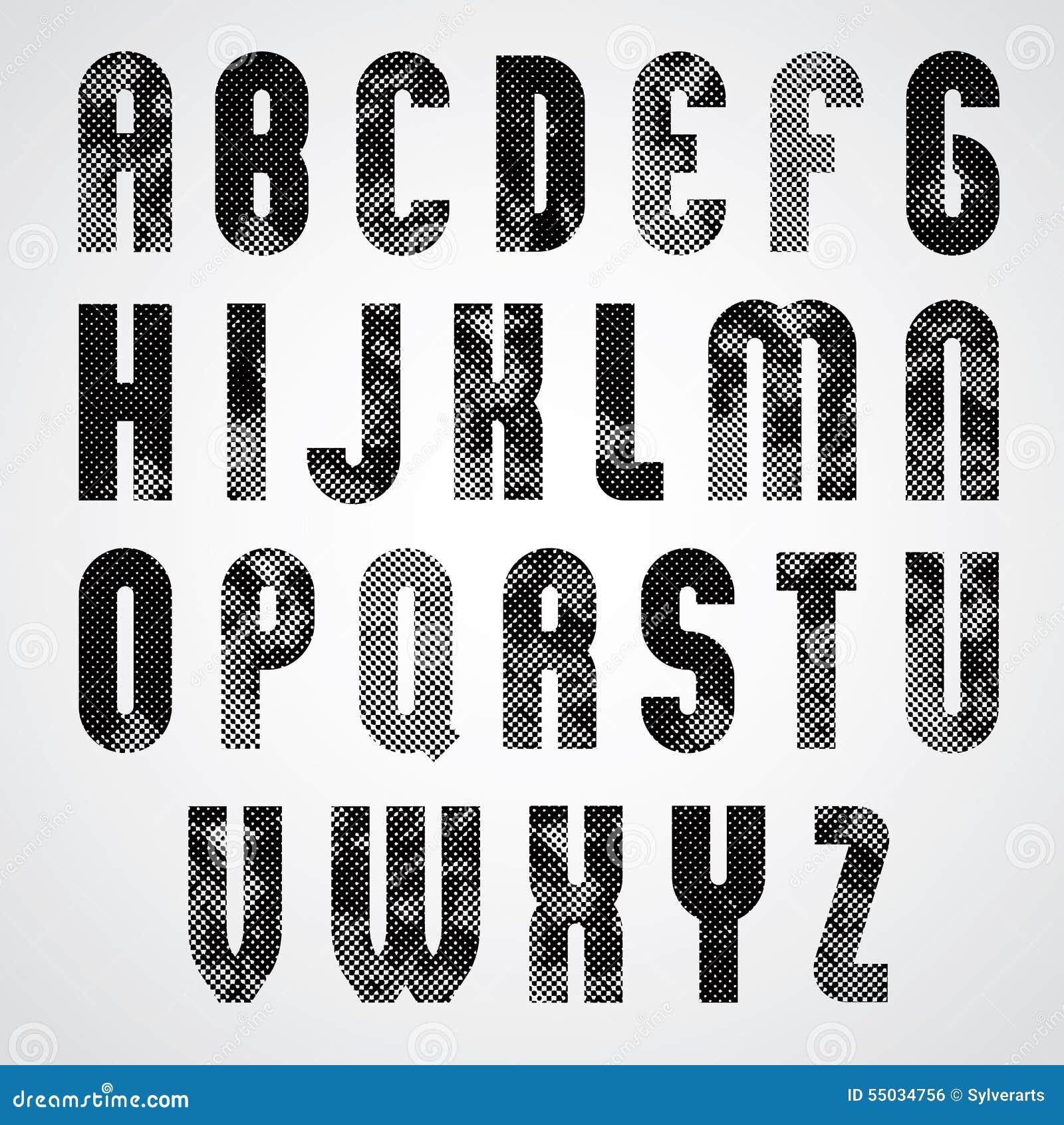 Black Dotty Graphic Upper Case Letters, Rounded Industrial Font. Stock ...