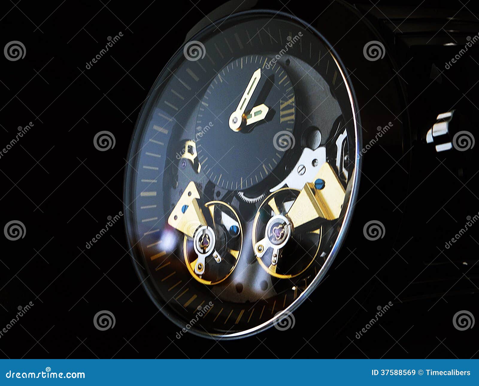 Black Double Barrel Watch stock image. Image of roman - 37588569