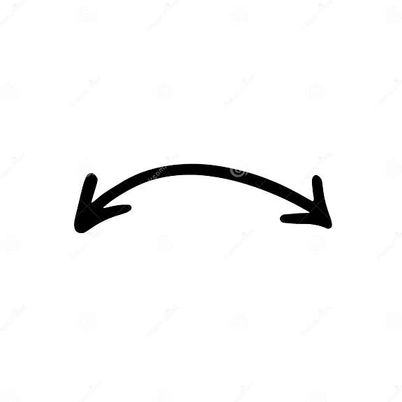 Black Double End Arrow Vector Icon. Hand-drawn Vector Illustration of a ...