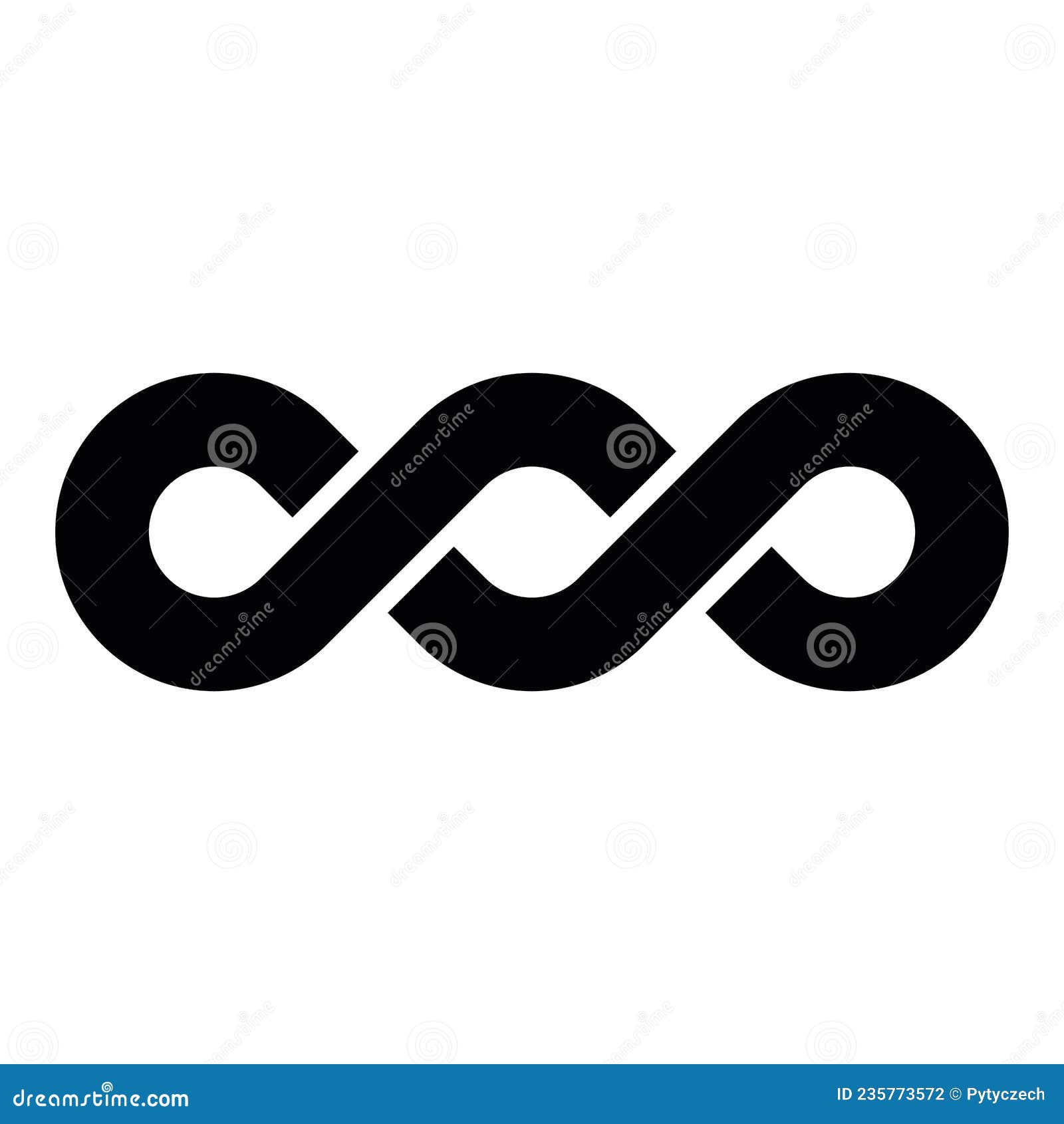 Black Double Infinity Vector Symbol Stock Vector - Illustration of ...