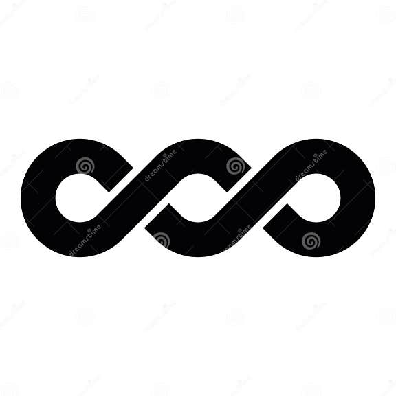 Black Double Infinity Vector Symbol Stock Vector - Illustration of ...