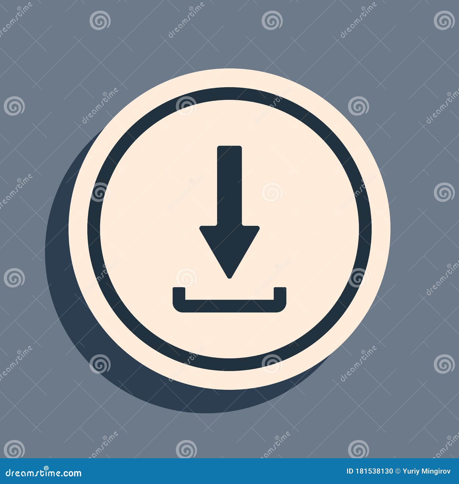 Black Download Icon Isolated on Grey Background. Upload Button. Load ...